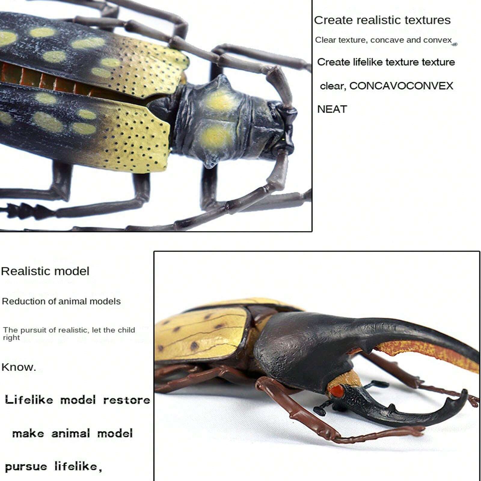Lifelike Extra Large Realistic Insect Longhorn Beetle Model, Openable ...