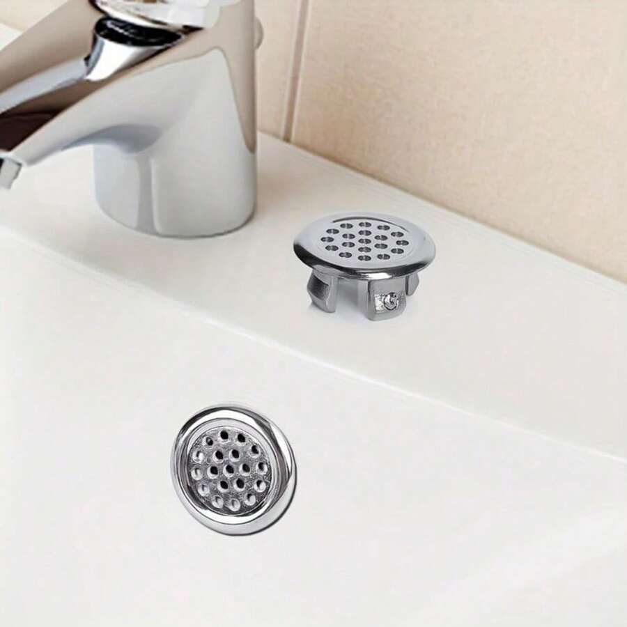 4pcs Premium Plastic Sink Overflow Cover Kit - Decorative Round Trim ...