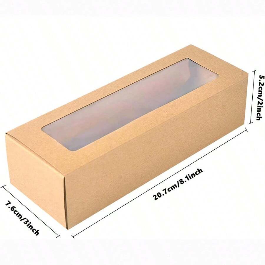 100PCS-200PCS Macaron Boxes Flip Window PVC Pastry & Dessert Packaging ...