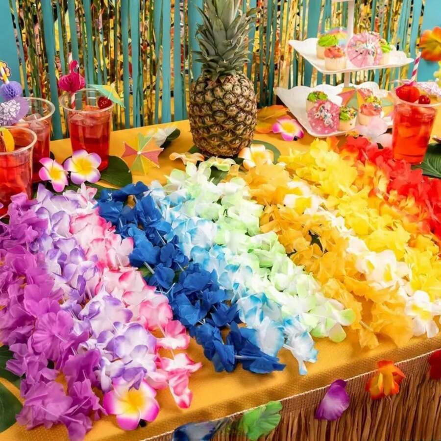 10 Piece Hawaiian Tropical Lei Hawaiian Hibiscus Lei Lei Banner ...