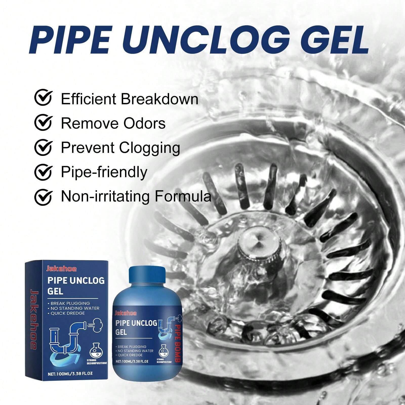 1 Bottle Of Floor Drain Anti-Clogging Pipeline Dredging Agent Sewer ...