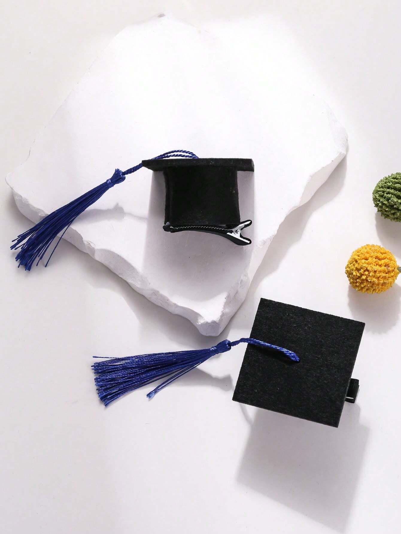 3pcs Multicolor Mini Graduation Cap Hair Clips, Cute And Simple Design ...