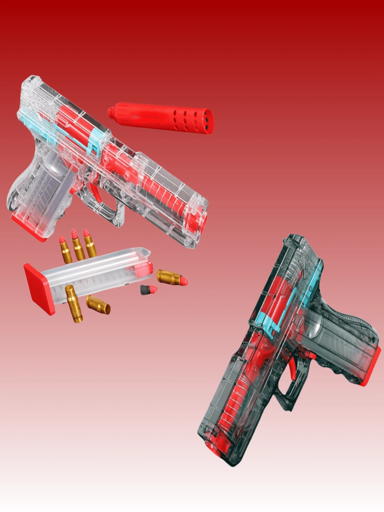 New Transparent Soft Bullet Shooting Toy Pistol Gun, Safe Foam Bullet ...