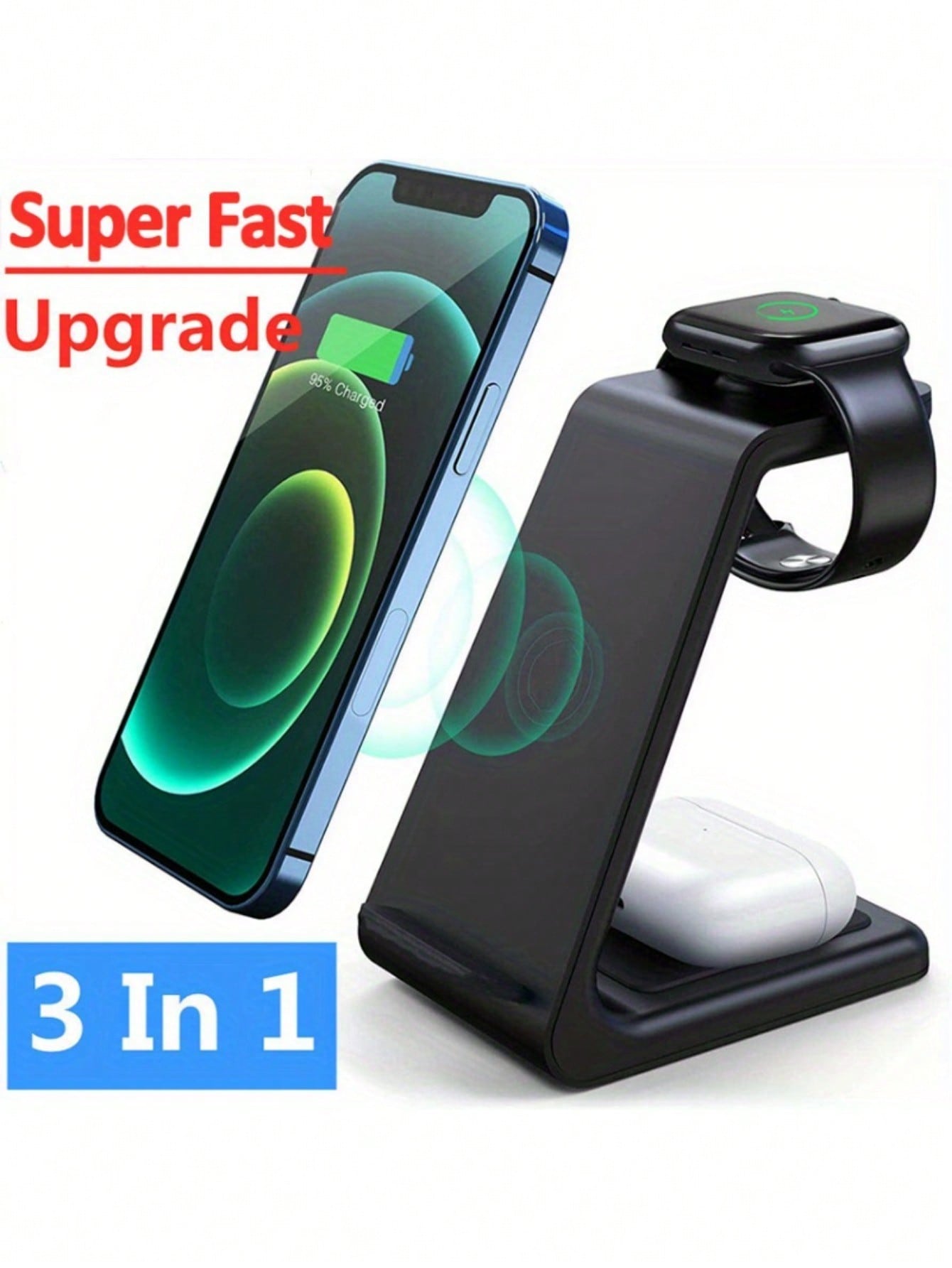 Multi Function Wireless Charger With 15w Fast Charging Support Three In ...