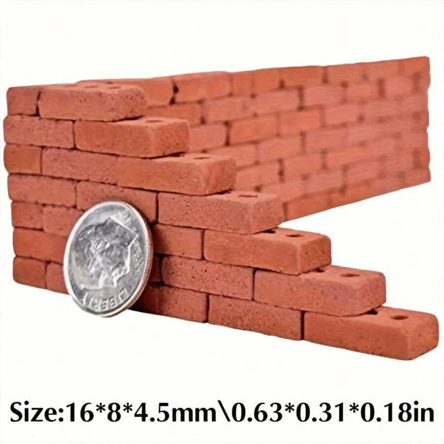 50pcs 1:16 Scale Miniature Simulated Red Bricks, DIY Fake Brick Models ...