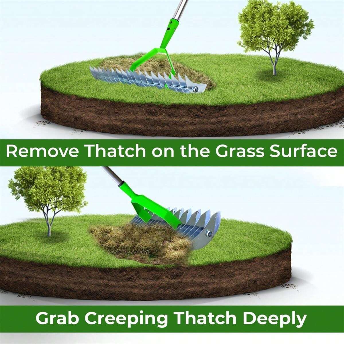 Rastrillo de jardín, rastrillo desgranador de hojas de jardín ...