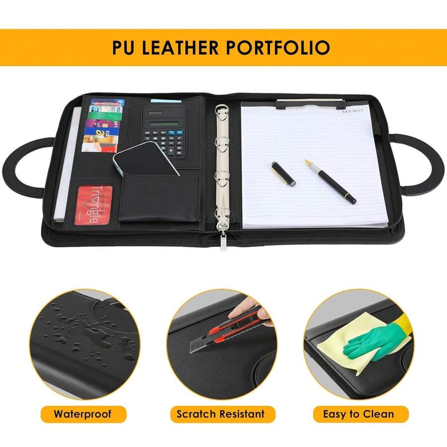 Carpeta de escritura A4, carpeta de conferencias de cuero, carpeta de ...
