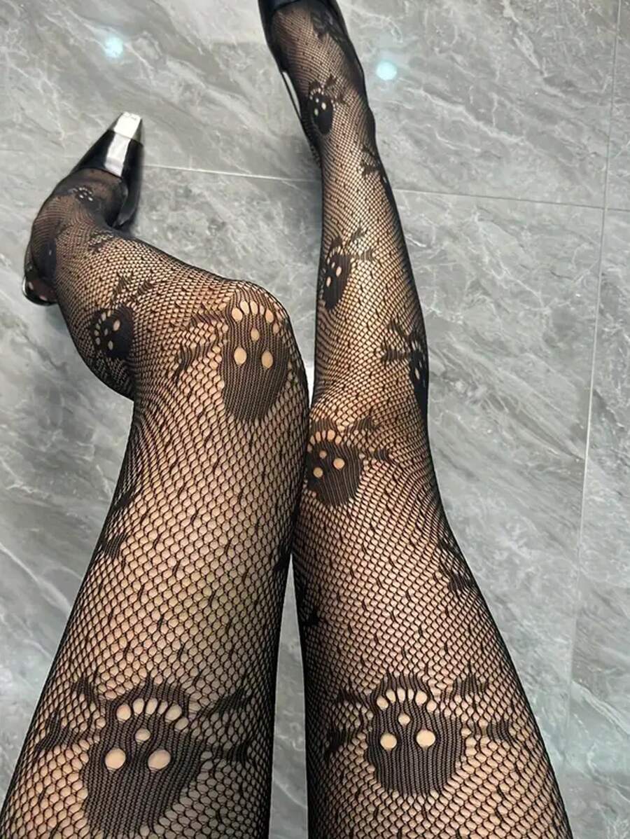 3 Pieces Women Sexy Snake Animal Pattern Fishnet Stockings Tights Black ...