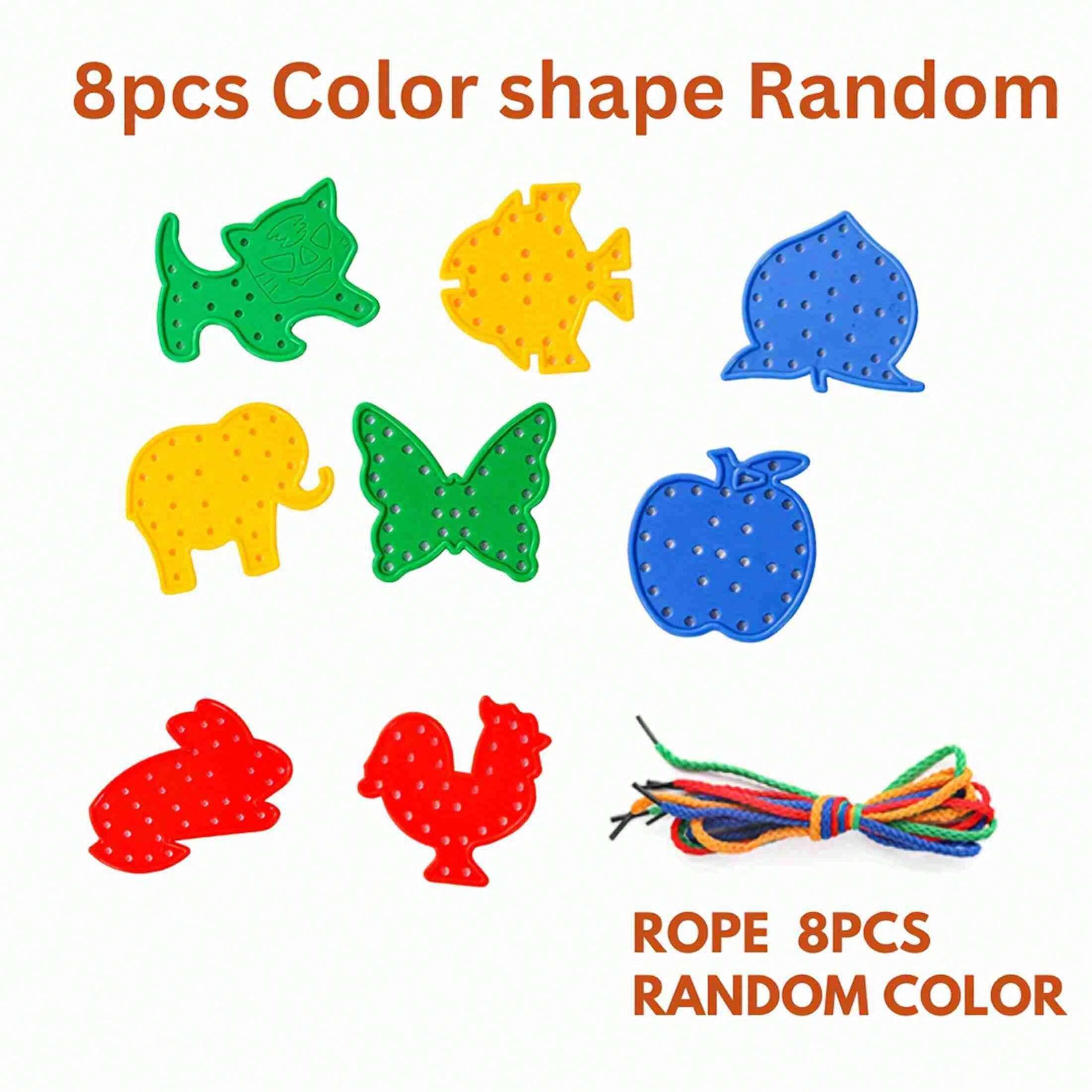 8pcs Handmade Threading Toys For Preschool Education - Animal And Fruit ...