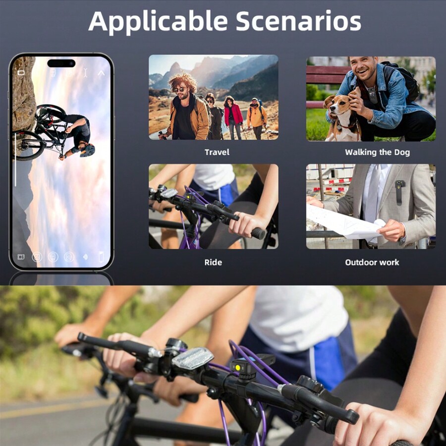 4K Ultra HD Mini WiFi Sports Action Camera With 64GB Memory Card, Clip ...