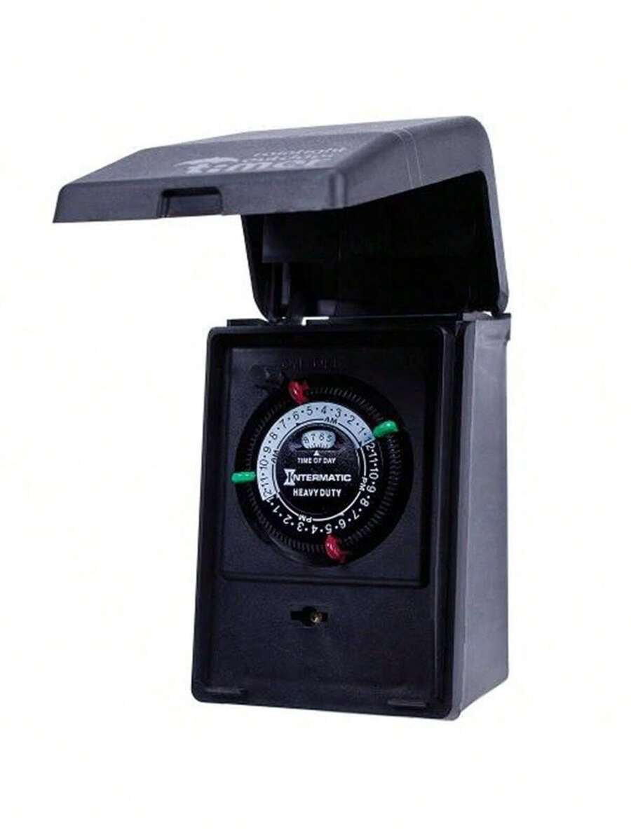 Intermatic P1121 24 Hour Outdoor Mechanical Plug-In Timer With Built-In ...