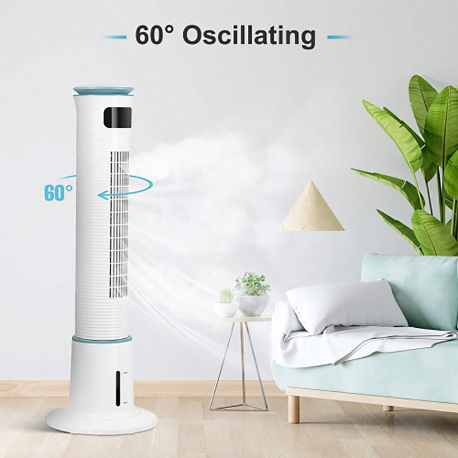 Mist Tower Fan, 12 Speeds & 3 Modes Settings Standing Fan , 15 Hour ...