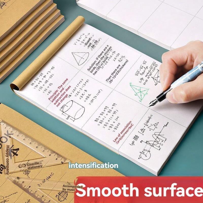 200pcs Blank Sectional Drafting Notebook, Math Scratch Paper For ...