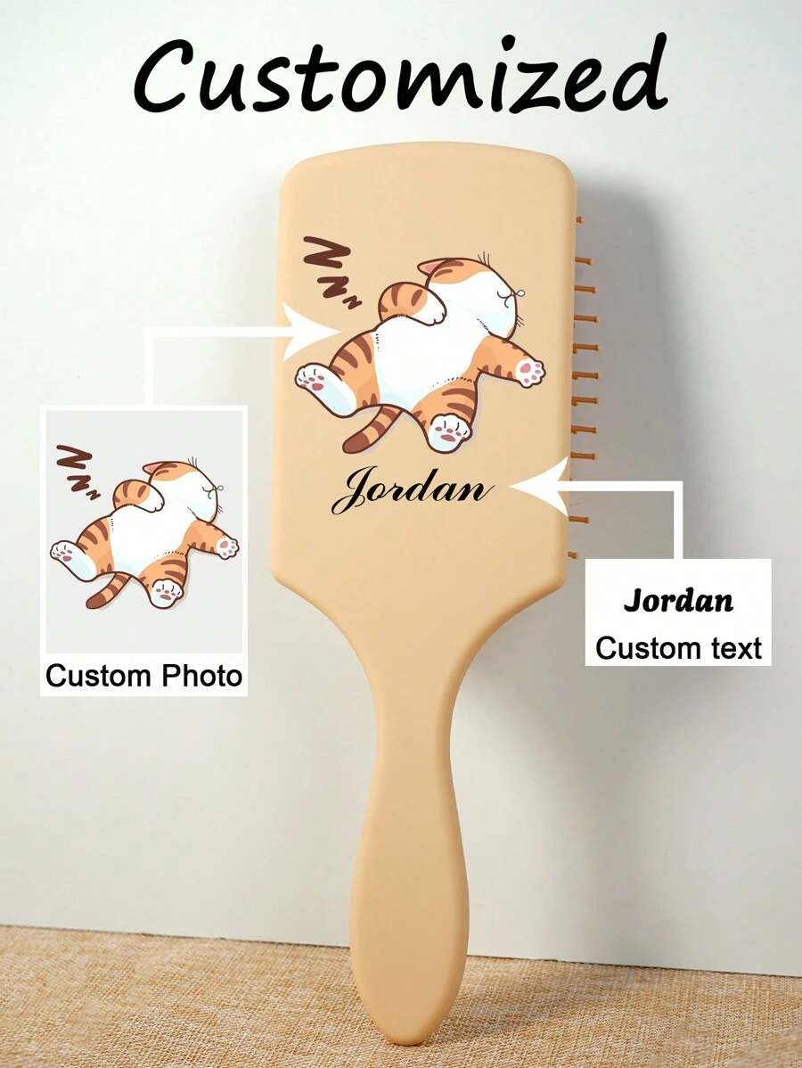 1 Pc Personalised Custom Comb,Large Square Air Cushion Comb With Handle ...