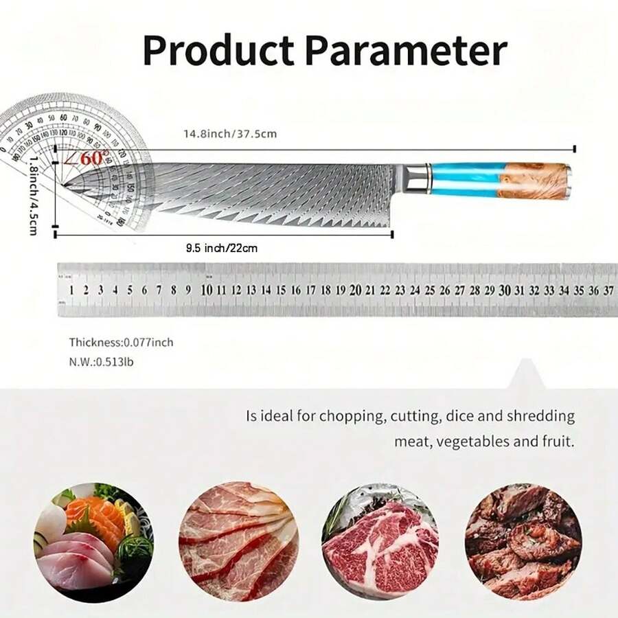 Chef Knife, 9 Inch Damascus Professional Series Chefs Knife, VG10 ...