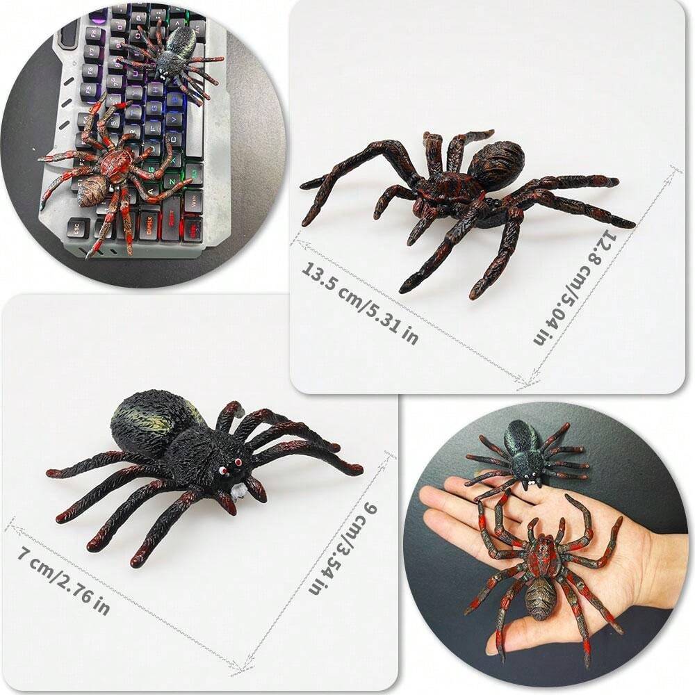 2 Pcs Large Artificial Spider, Realistic Fake Spider - Hyper-Realistic ...
