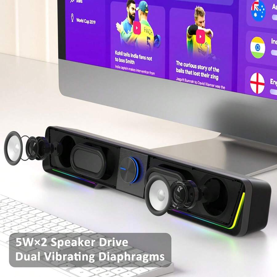 Altoparlanti per PC Jeecoo A40, Soundbar per computer per monitor da ...