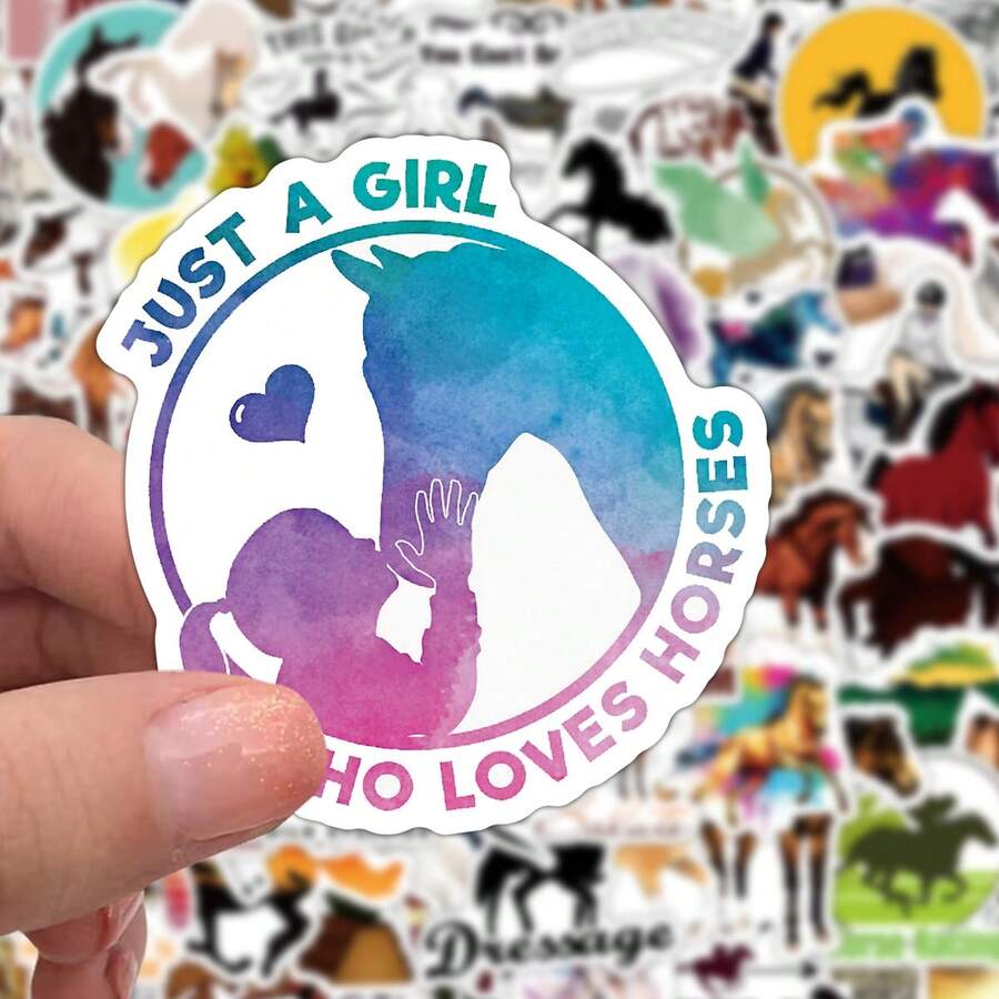 100 Pieces Horse Stickers, Horse Riding Stickers Pack For Water Bottle ...