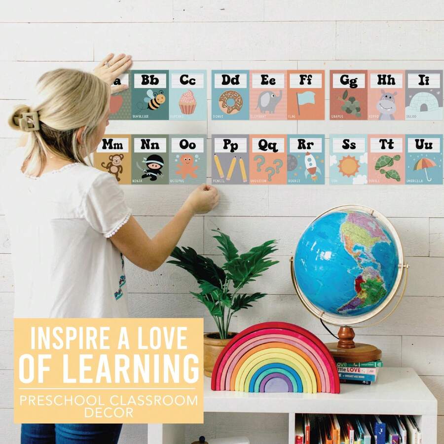 Retro Alphabet For Classroom Wall Line - Alphabet Letters For Classroom ...