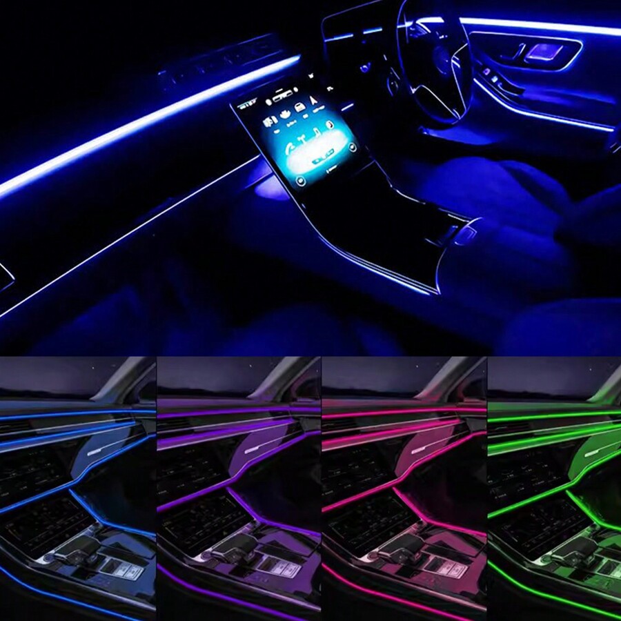 1pc Car LED Strip Lights, 16 Million Colors Car Interior Lights, 5 In 1 ...
