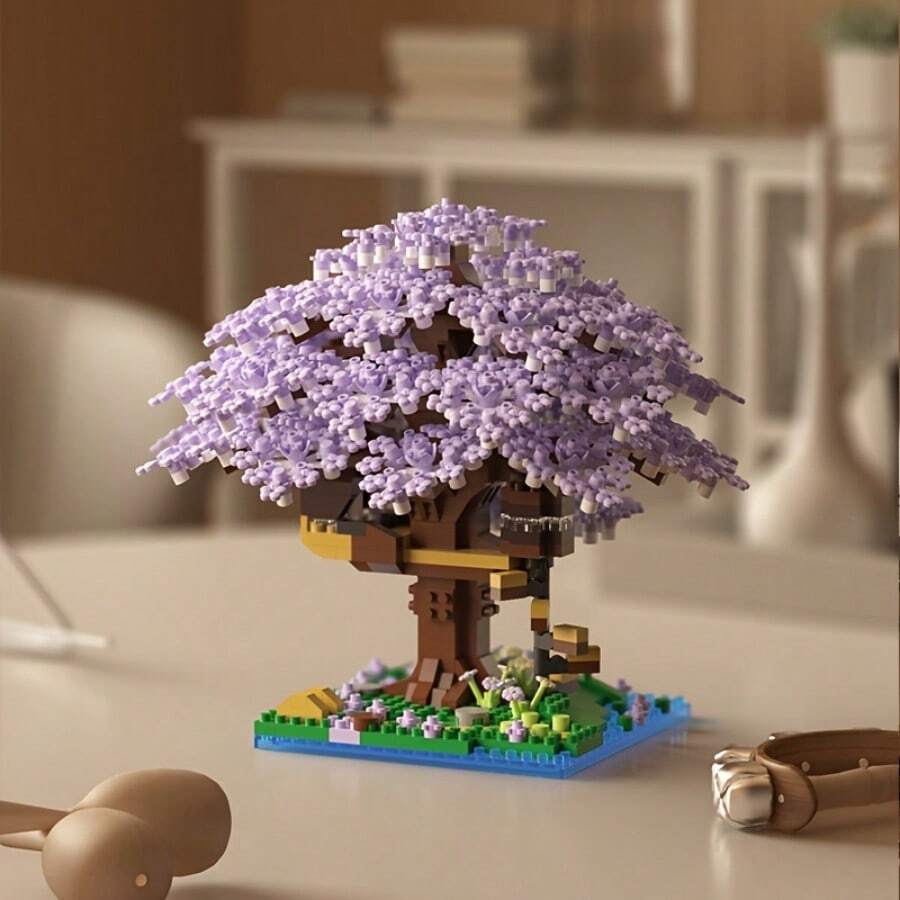 Cherry Blossom Tree House Micro Building Block Assembly Model ...