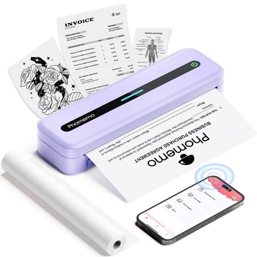 Phomemo Phomemo Portable Printers Wireless For Travel, M832 Bluetooth Thermal Printer, Inkless ...