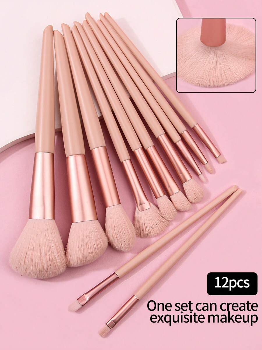 12pcs Soft Makeup Brushes Set, Full Face Makeup Brush Kit For Beginner ...