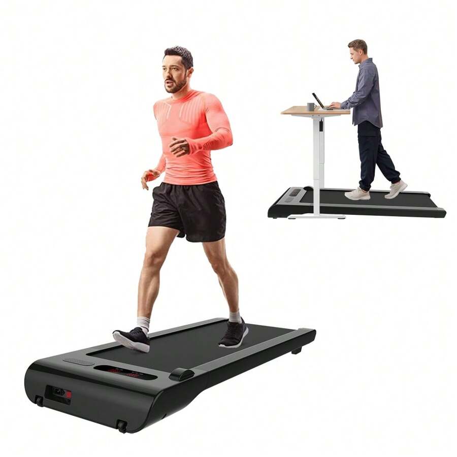 2-In-1 Desktop Treadmill With Treadmill Mat, Remote Control, LED ...