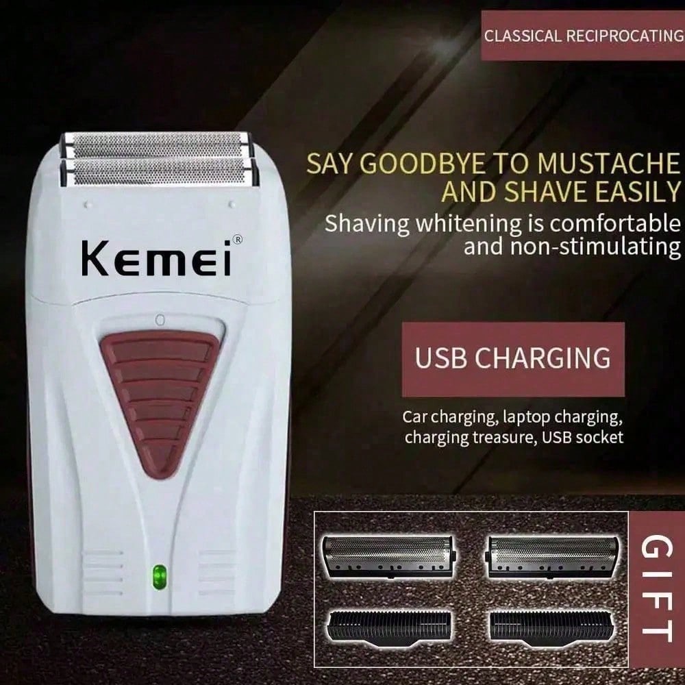Kemei KM-3382 Rechargeable Cordless Shaver For Men Twin Blade ...