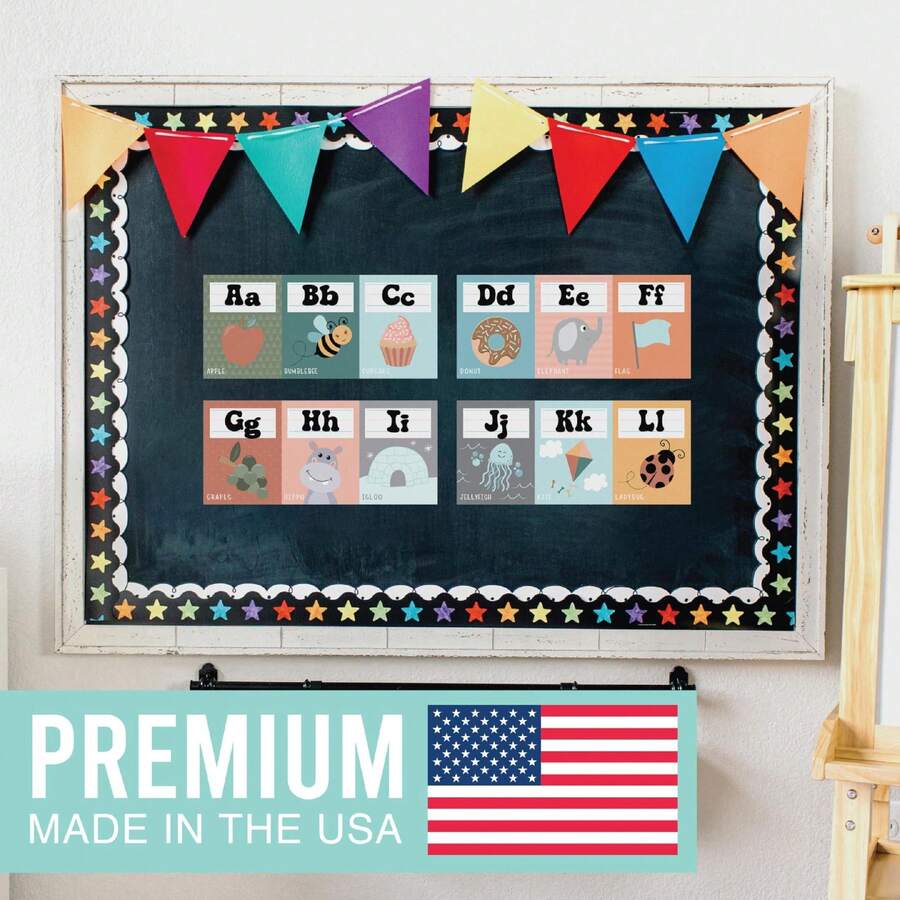 Retro Alphabet For Classroom Wall Line - Alphabet Letters For Classroom ...