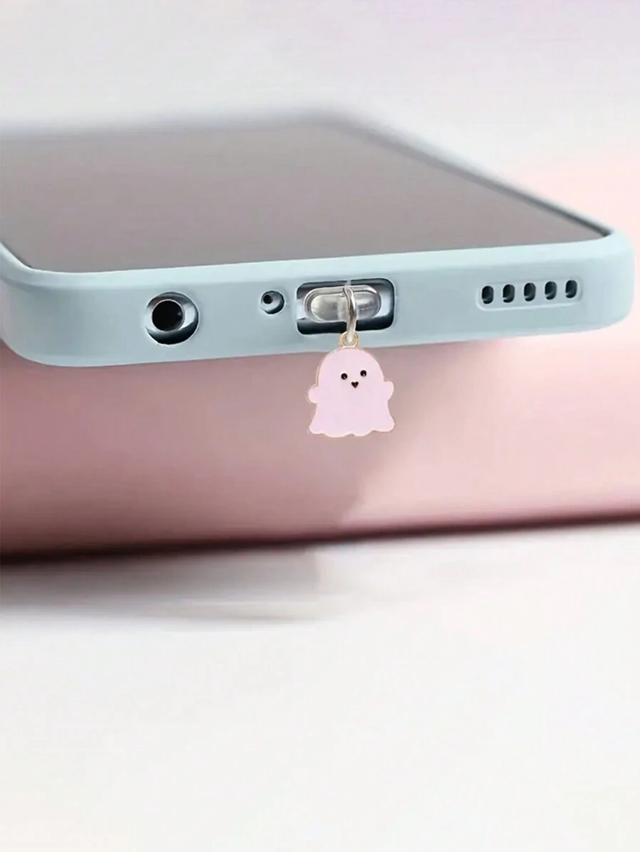 Cute Ghost Shaped Alloy Dust Plug For Phone Charging Port - Protects ...
