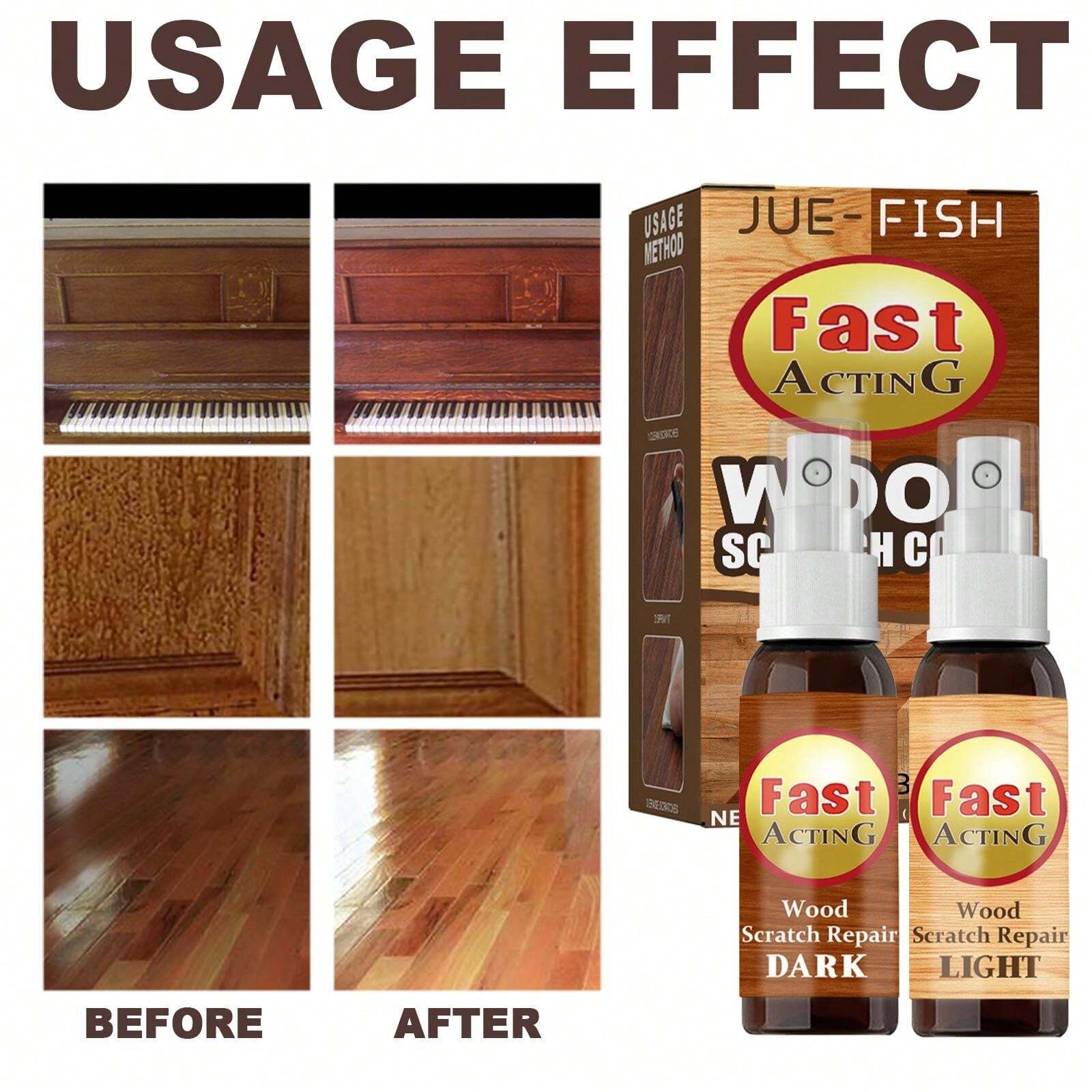 Wood Floor Scratch Repair Filler - Scratch Cover-Up Spray For Furniture ...