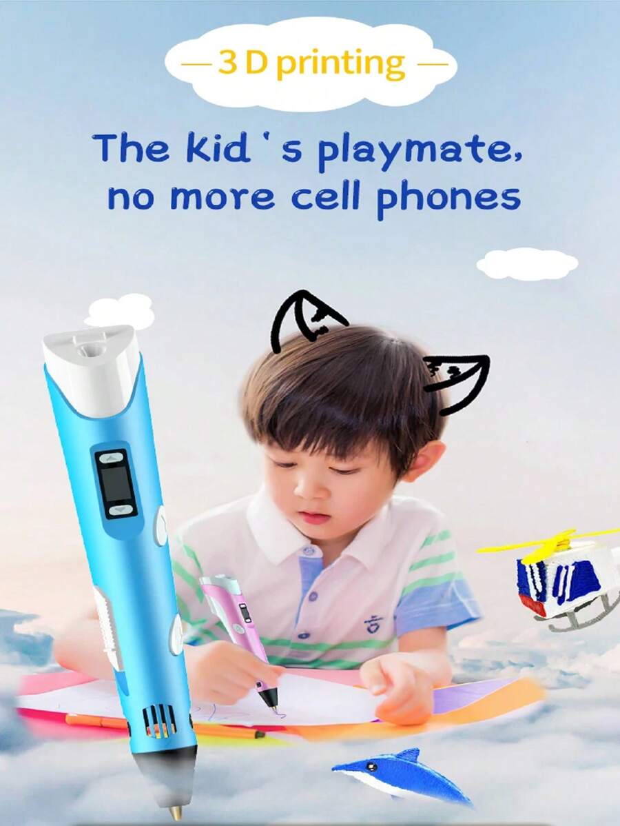 3D Pen 3D Print Pen For Children DIY Drawing Pen PLA Filament With LCD ...