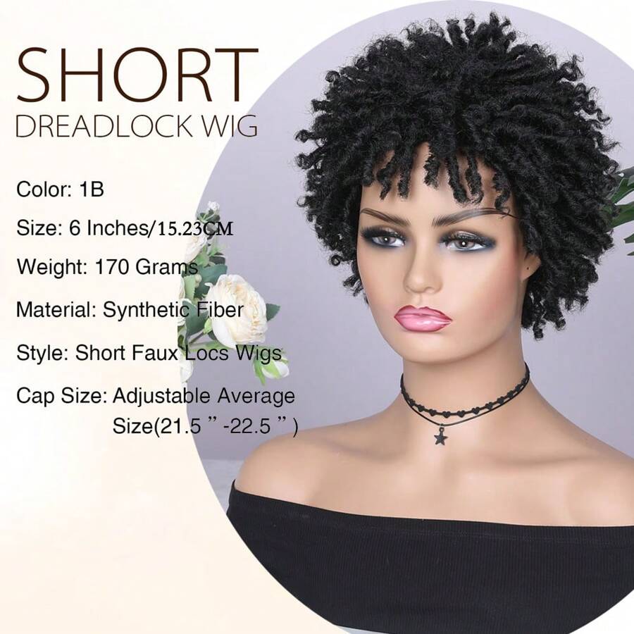 Short Pixie Cut Dreadlock Wig For Women And Men Short Dreads Wig ...