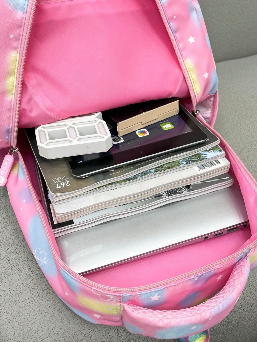 Elementary School Backpack Girl Refrigerator Door Side Open Cute Princess Backpack Stress Relief ...