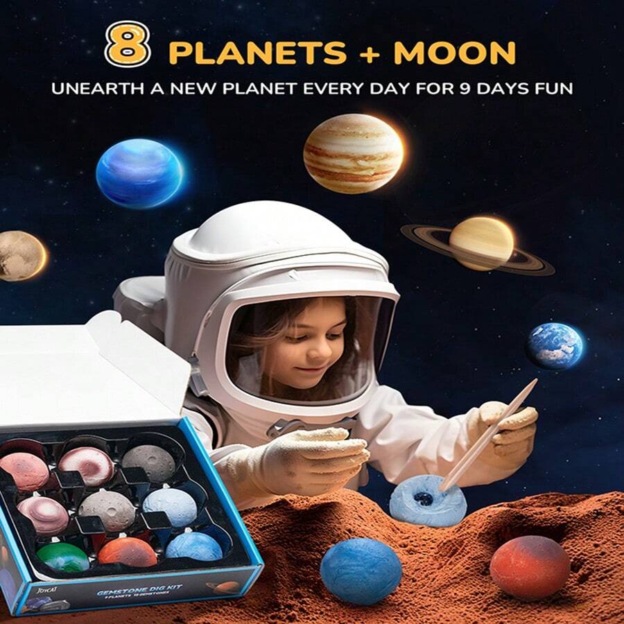 Dig Kit, Excavate 18 Gems From The Solar System, Gem Digging Kit For ...