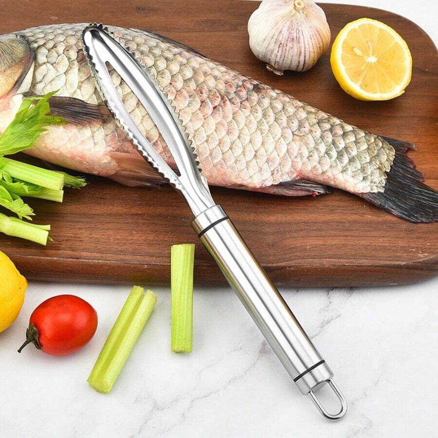 Stainless Steel Fish Scaler, Manual Fish Scale Scraper, Descaling Tool ...