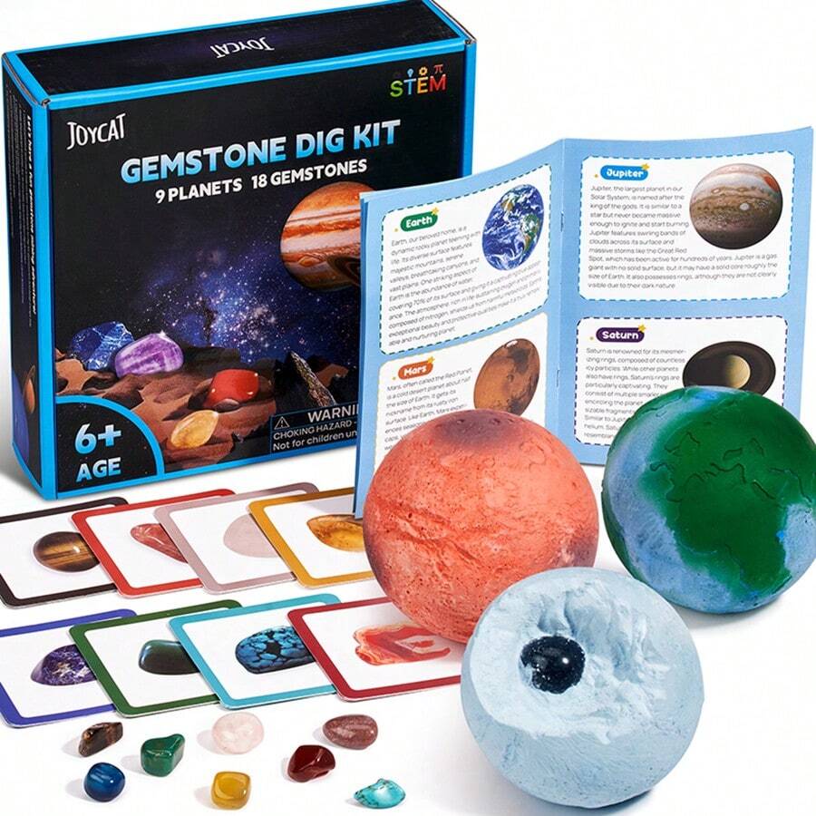 Dig Kit, Excavate 18 Gems From The Solar System, Gem Digging Kit For ...