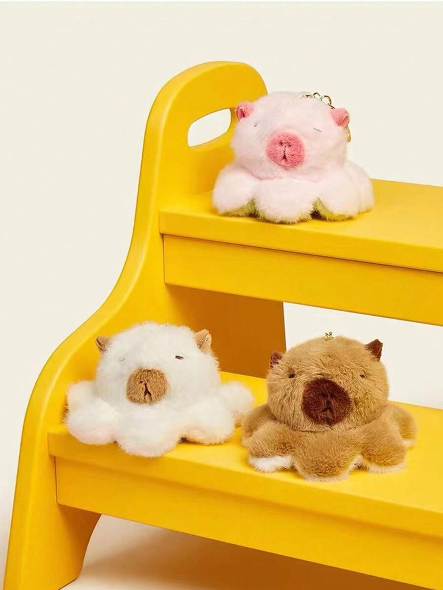 Cute Capybara & Chick Reversible Plush Keychain Character Doll | SHEIN EUR