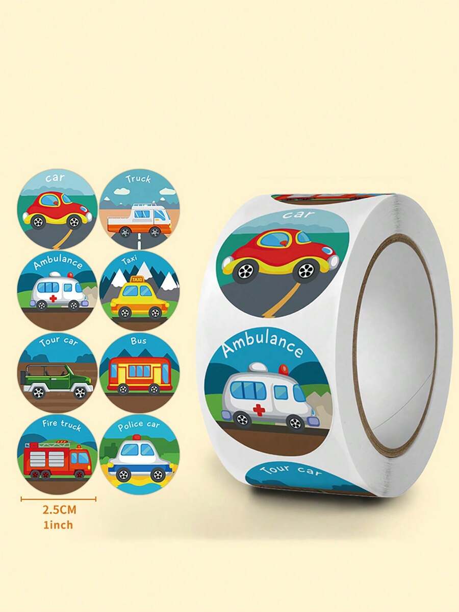 500 Pcs-1 Roll Traffic Construction Stickers For Kids Roll Vehicle Car ...