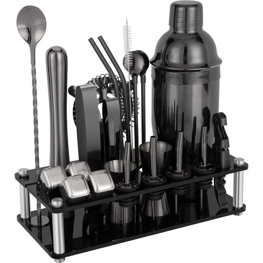 23 Piece Cocktail Shaker Set Bartender Kit With Acrylic Stand ...