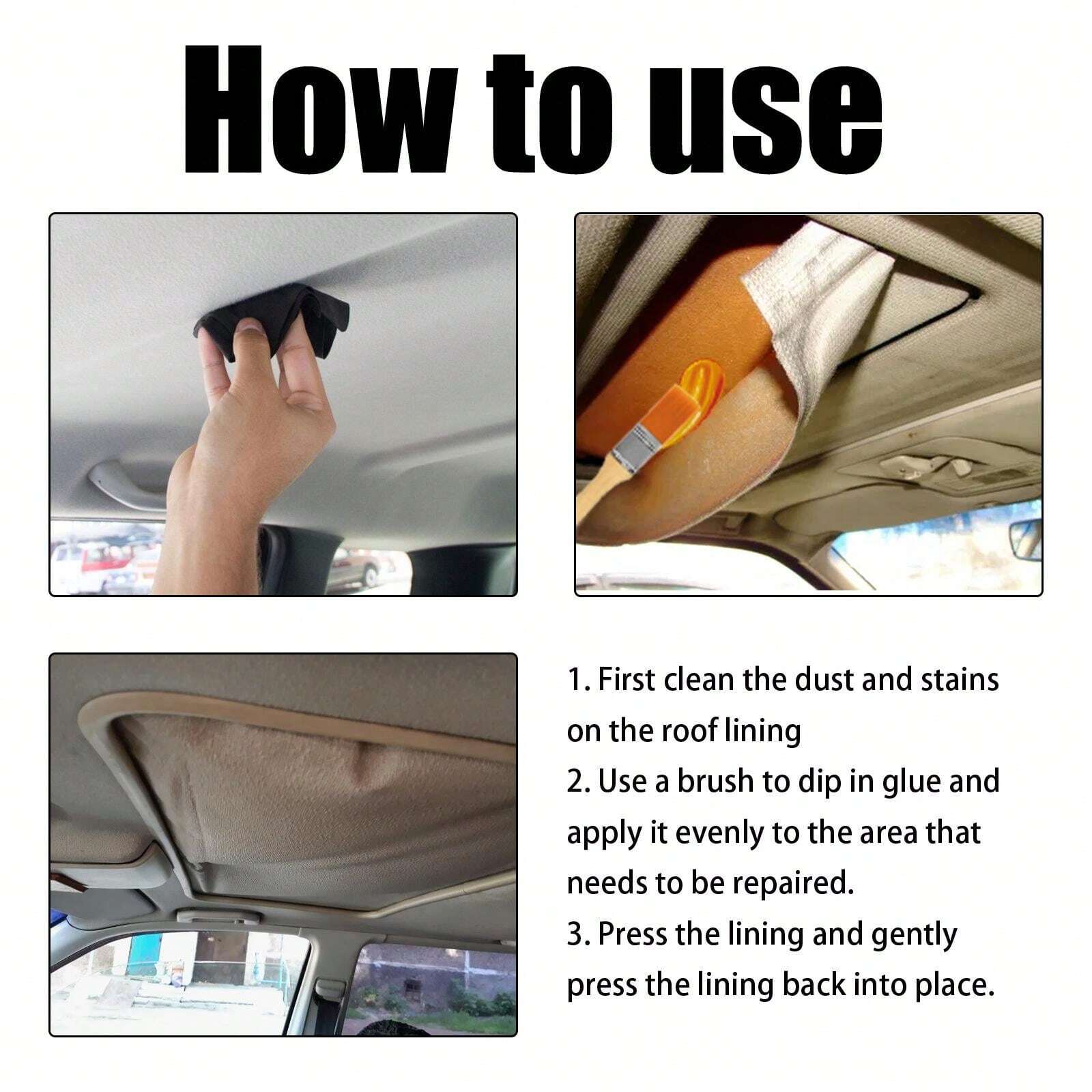 1 Bottle Of Repair Adhesive For Car Roof Lining Quick Drying High ...