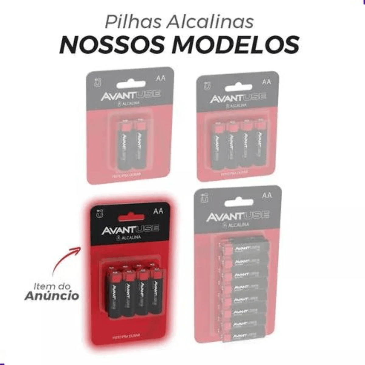 Kit Pilhas Alcalinas Aa Pequena Com 08 Unidades 1.5v - Avant | SHEIN Brasil