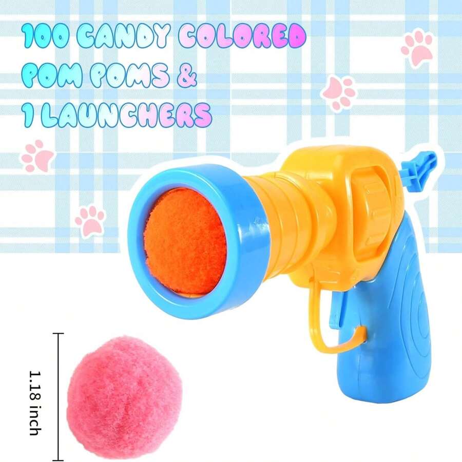 Cat Toys Interactive Plush Ball Shooting Gun Launch Training Kittens ...