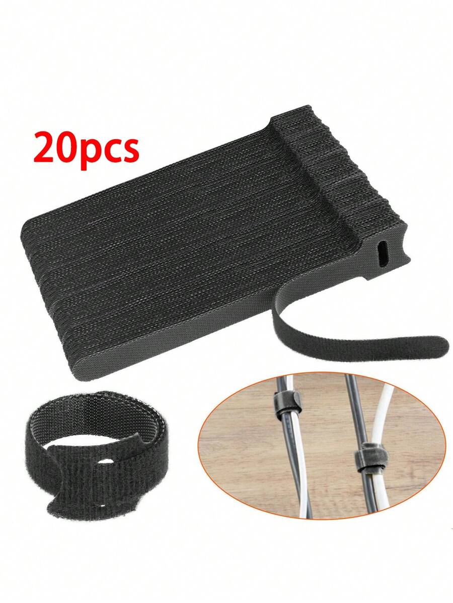 20pcs T-Shaped Back-To-Back Cable Ties For Earphones, Data Cables, Hook ...