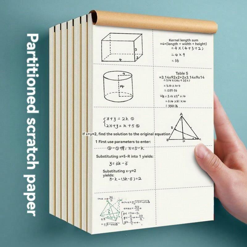 200pcs Blank Sectional Drafting Notebook, Math Scratch Paper For ...