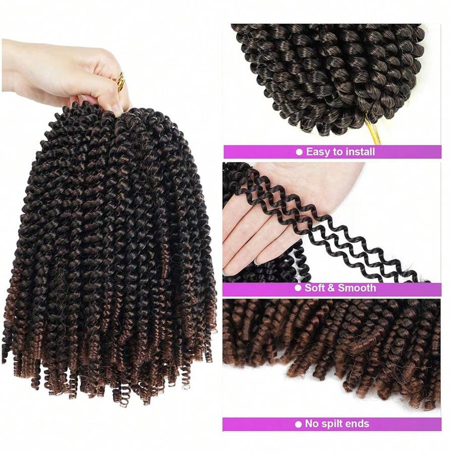 8/12 Inch Spring Twist Hair 6 Packs Fluffy Spring Twist Crochet Hair ...