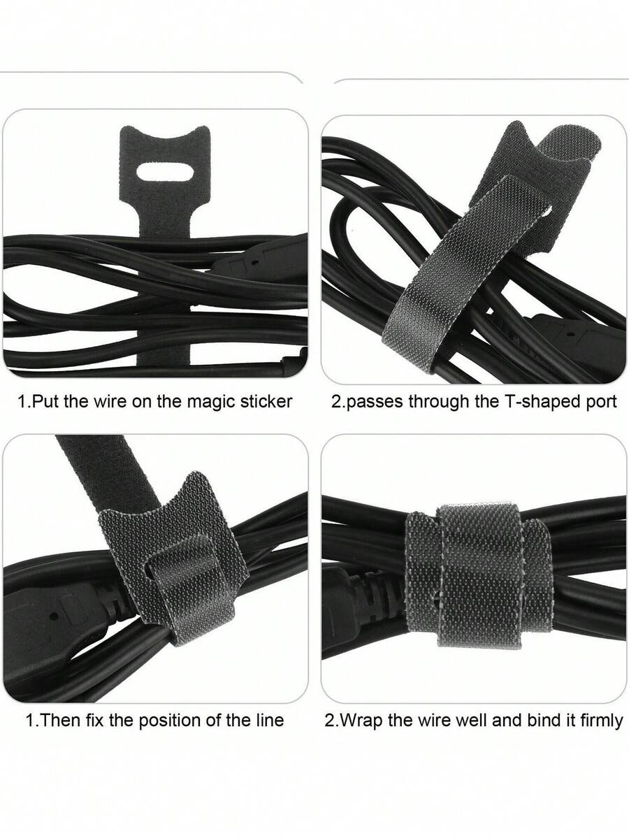 20pcs T-Shaped Back-To-Back Cable Ties For Earphones, Data Cables, Hook ...