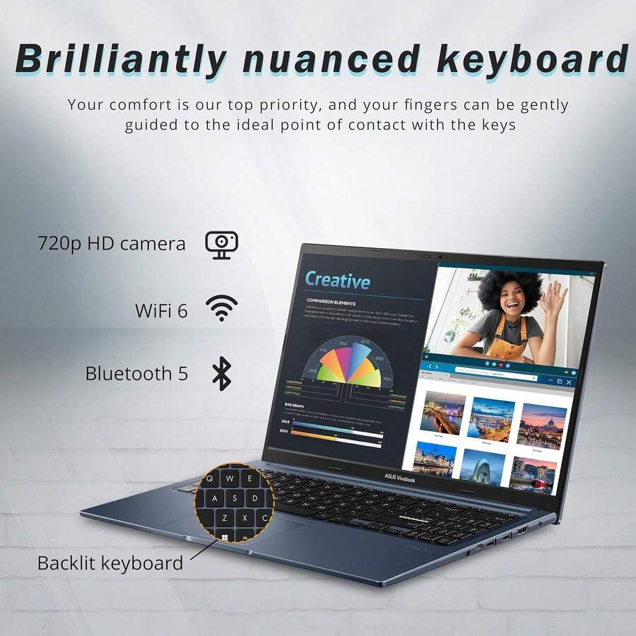 ASUS VivoBook 15.6" FHD Touchscreen Laptop, Intel Core I7-1255U, Intel ...
