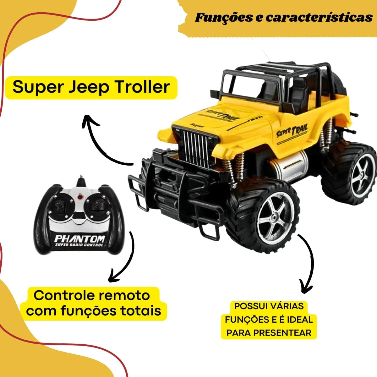 4x4 Troller Rally Controle Remoto Miniatura Brinquedos Infantil ...